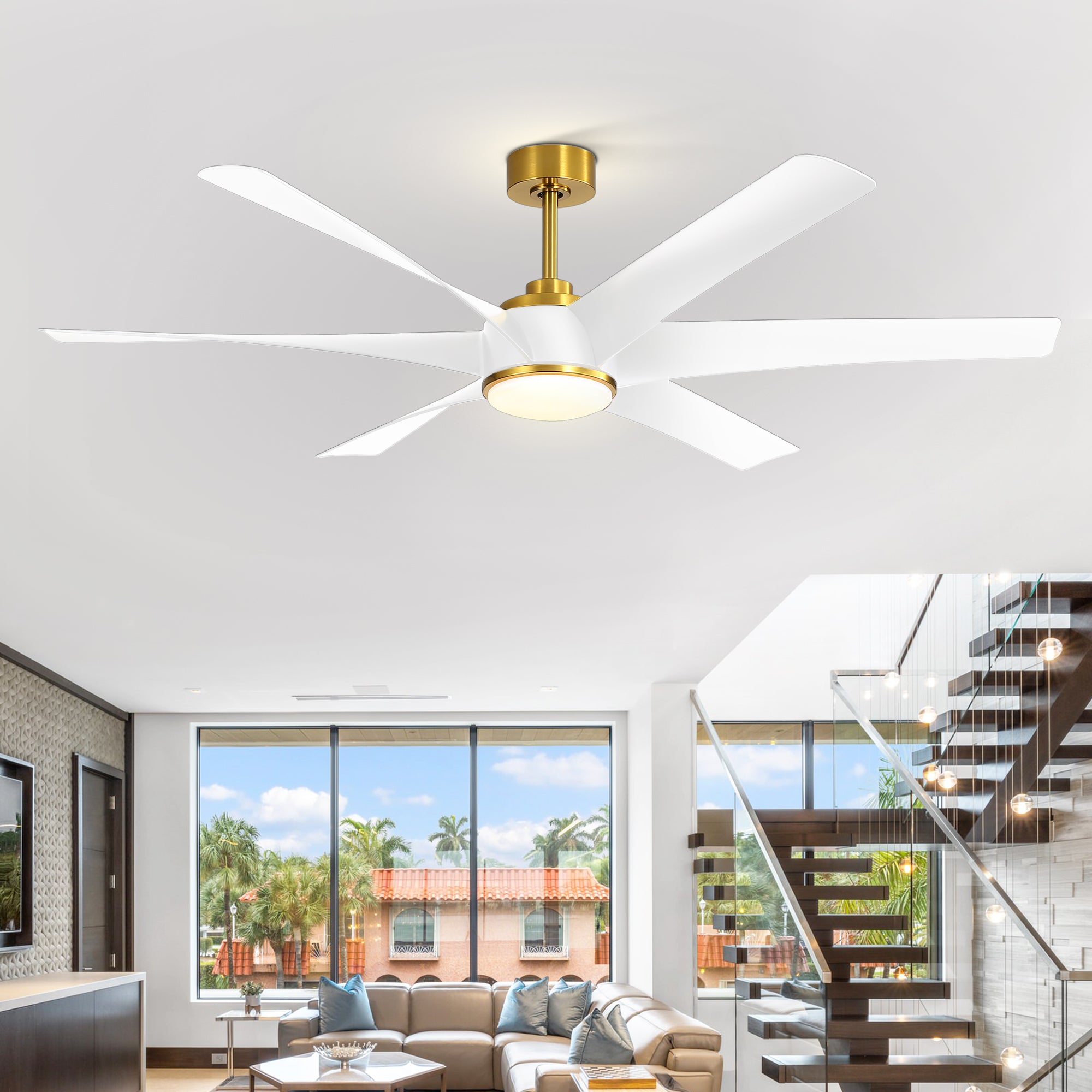 Anisten 65-in Indoor Large LED Ceiling Fan with Light Remote (6-Blade) – Breezary Ceiling Fan ...